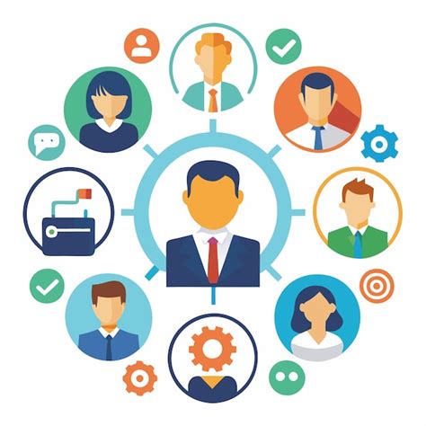 Business People Icons With Networking Collaboration And Teamwork