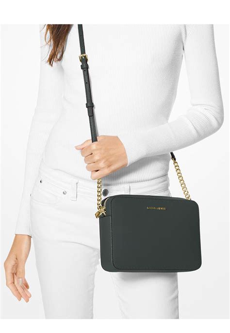 Michael Kors Jet Set Large Saffiano Leather Crossbody Dark Atlantic