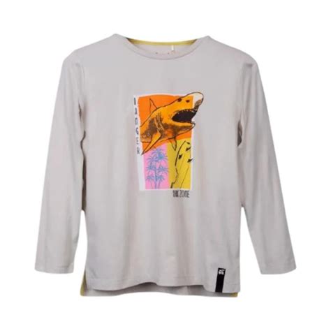 Polera Manga Larga Niño Apache Pvc607 25 Gris