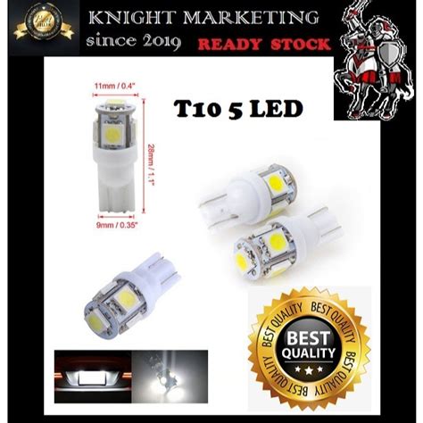 Car T10 Led Bulb 5 Smd 5050 Led Car Wedge Bulbs Parking Lights 1pcs
