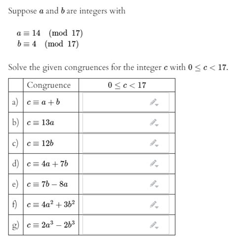 solved suppose a and b are integers with a 14 mod 17 b
