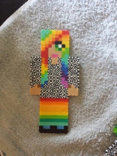 Rainbow Minecraft Girl Melty Beads