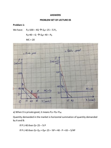 Answer Key Problem Set Lecture 5 6 Pdf Economics Economies