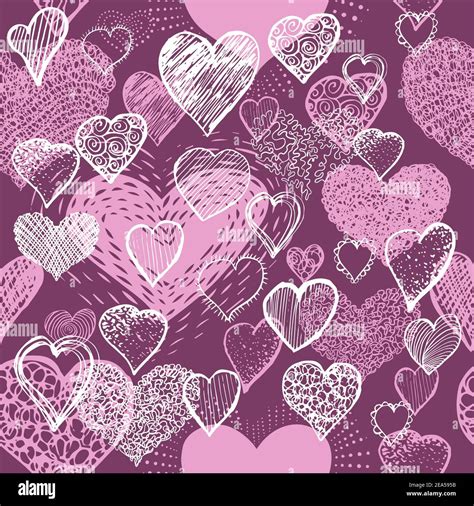 The Seamless Background Of The Heart Vector Illustration Stock Vector Image And Art Alamy