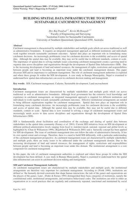 pdf building spatial data infrastructure to support sustainable