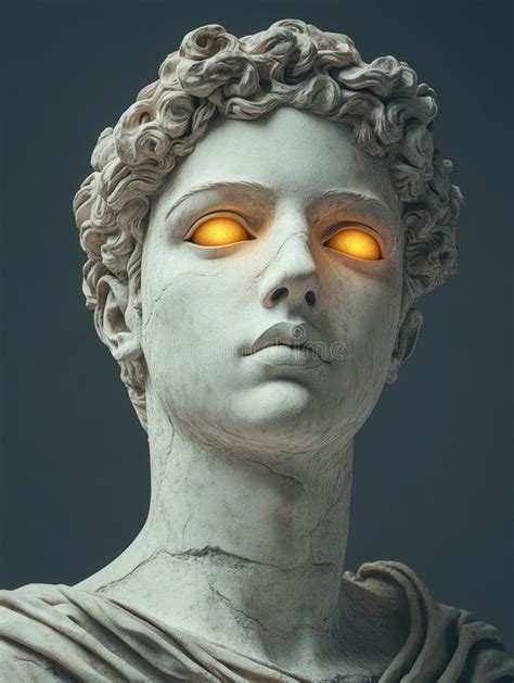 Glowing Eyes Greek Statue Stock Illustration Illustration Of