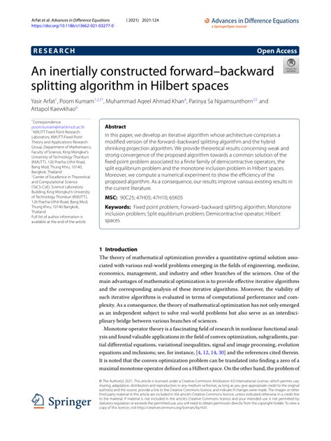 Pdf An Inertially Constructed Forwardbackward Splitting Algorithm In