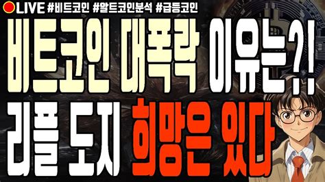 실시간 비트코인 대폭락이유는 리플 도지코인 희망은 있다 엑스알피 블라스트 솔레이어 에스티피 블러 에이다 알트코인 폭락 3월 10일 오전 라이브 비트코인 불장