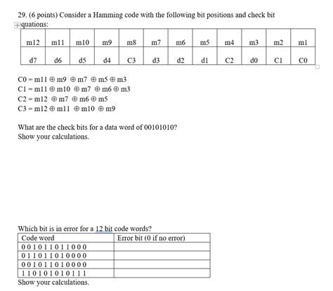 solved consider a hamming code with the following bit