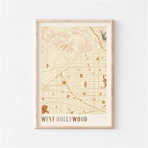 West Hollywood Map Poster West Hollywood Print West Hollywood Poster