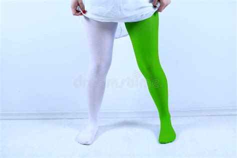 Two Colors Stockings Stock Photo Image Of Apparel Teenagers