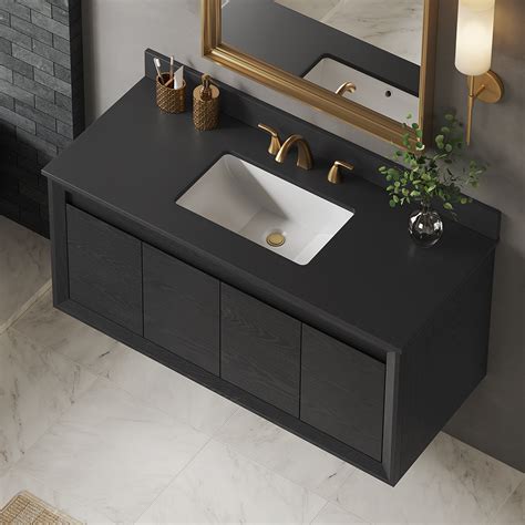 Rodsley 48in Black Single Sink Bathroom Vanity Whalen Furniture