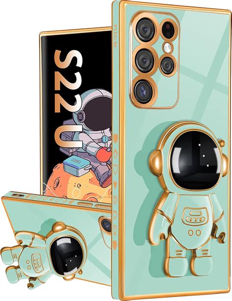 Buleens For Samsung Galaxy S22 Ultra Case With Astronaut Stand Women Girls Galaxy S22 Ultra