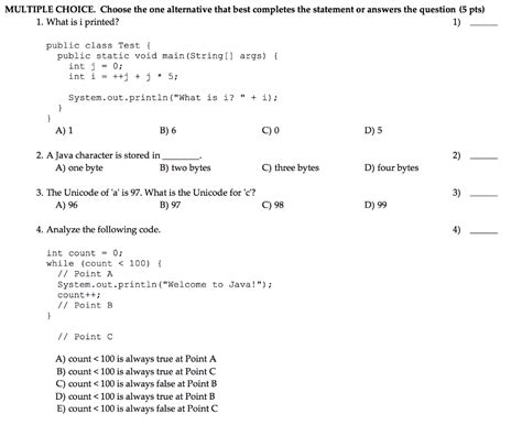 Solved Multiple Choice Choose The One Alternative That Best