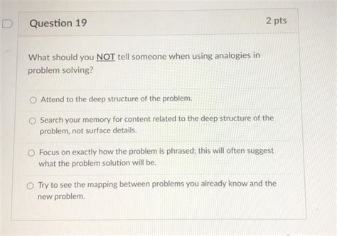 solved what should you not tell someone when using analogies