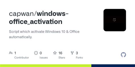 GitHub Capwan Windows Office Activation Script Which Activate Windows Office Automatically