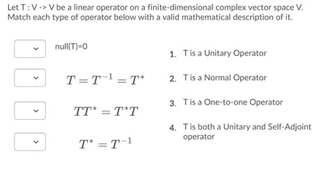 solved let t v v be a linear operator on a