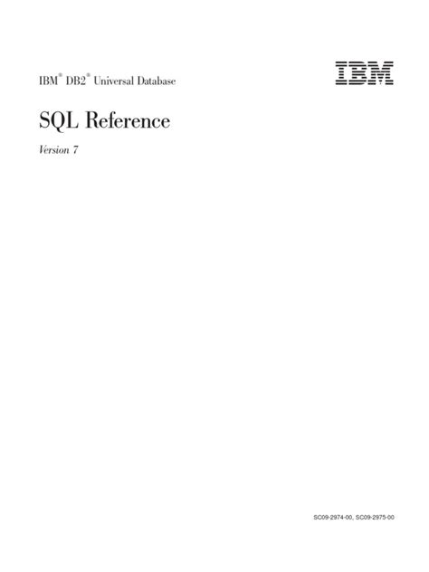 Ibm Db2 Univesal Database Sql Reference Pdf