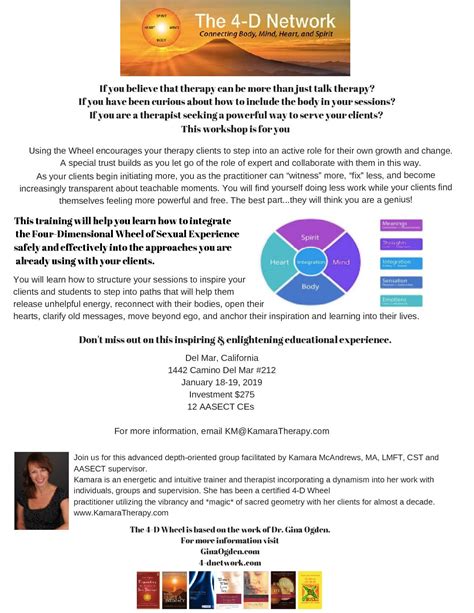 Integrating The Four Dimensional Wheel Of Sexual Experience Kamara