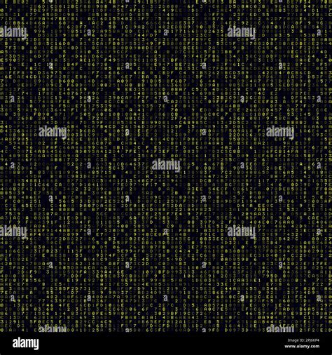 Digital Cover Yellow Filled Hexadecimal Background Big Sized Seamless