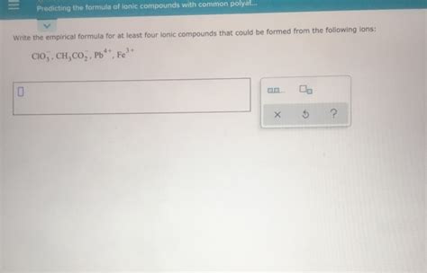 Solved Predicting The Formula Of Ionic Compounds With Common