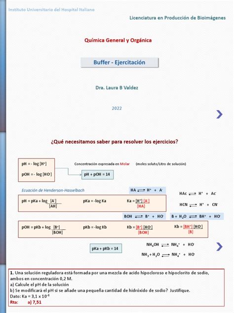 4-Resolucion Ejercicios Buffer | PDF | Solución tampón | Constante de disociación ácida