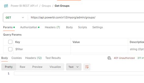 Solved Unauthorized 401 When Accessing Power Bi Admin Api Microsoft