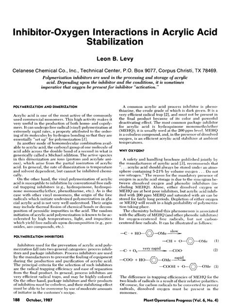 Accl Inhibíció Pdf Polymerization Radical Chemistry