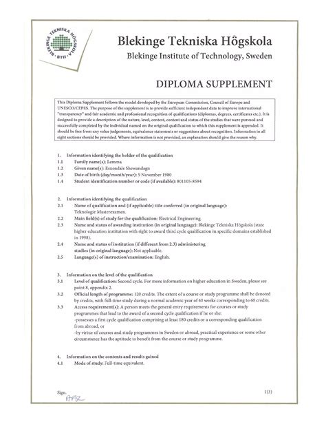 Msc Degree Certificate Pdf