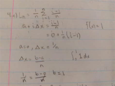 when evaluating these riemann sums i keep getting the function as f x