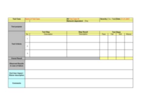 test case excel template
