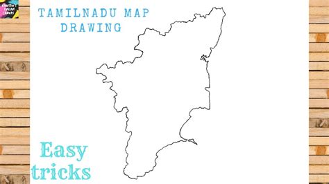 How To Draw Tamilnadu Map Easily Tamilnadu Outline Map Drawing Youtube