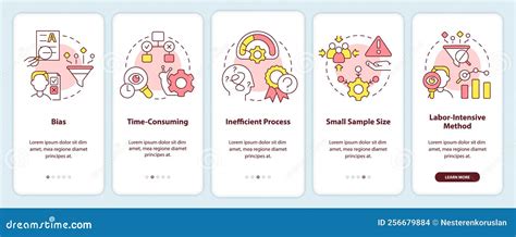 Disadvantages Of Case Study Onboarding Mobile App Screen Stock Vector