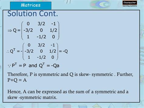 PPT Symmetric And Skew Symmetric Matrices PowerPoint Presentation Free Download ID 2646318