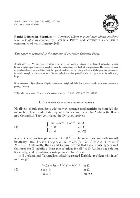 Pdf Combined Effects In Quasilinear Elliptic Problems With Lack Of Compactness