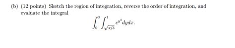 solved sketch the region of integration reverse the order