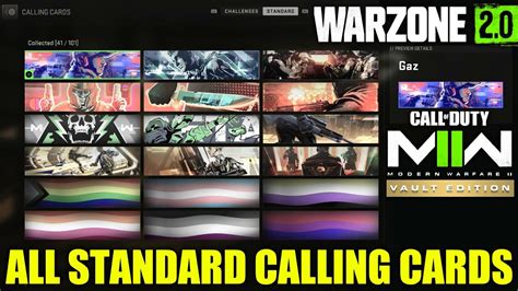 All Standard Calling Card Warzone 2 Standard Calling Cards Cod Warzone