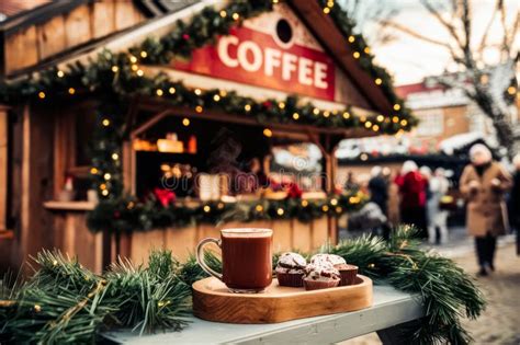 Hot Cocoa Stand A Cozy Outdoor Hot Cocoa Stand Decorated With