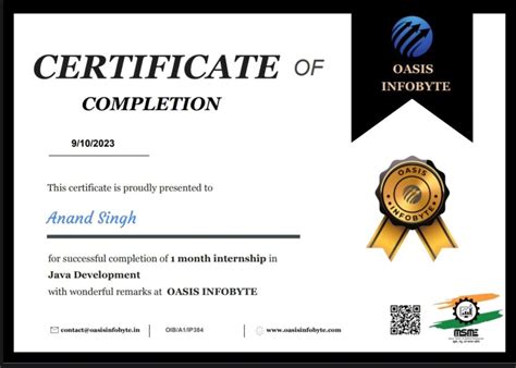 Oasisinfobyte Internship Skillsdevelopment Javadevelopment Anand