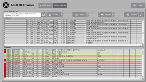 Software ASCII HEX Parser LAPLANDA PROJECT BANK