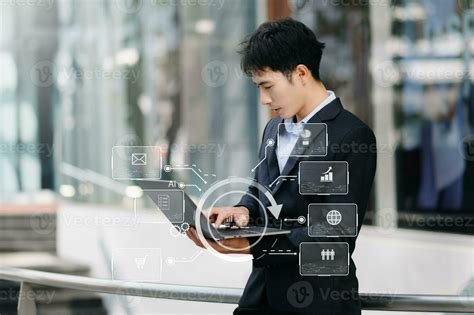 Coding Software Developer Work With Augmented Reality Dashboard