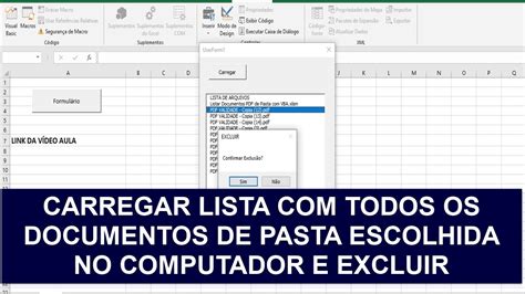 Macro Carregar Lista De Documentos De Uma Pasta Em Listbox Excel Vba Youtube