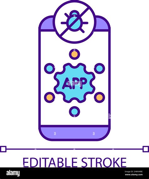 Antivirus For Mobile Device Protecting From Malware Rgb Color Icon