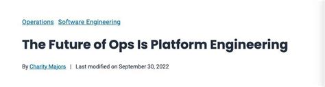 Devops 已死，平台工程才是未来云原生tinainfoq精选文章