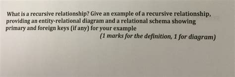 Solved What Is A Recursive Relationship Give An Example Of Chegg Com