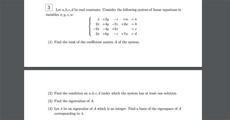 Solved Let A B C D Be Real Constants Consider The Chegg