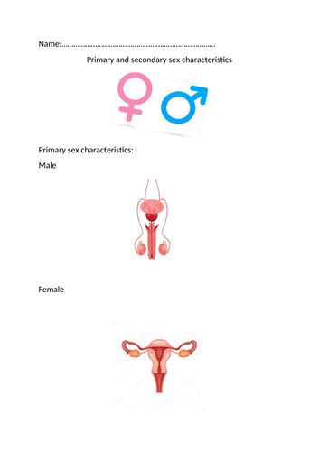 Btec Tech Awards Component 1 Re Cap Lesson Sex Characteristics