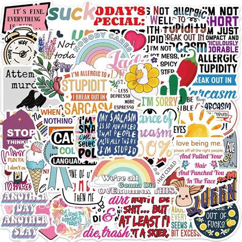 Sarcasm Stickers Funny Stickers For Adults 50pcs Sarcastic Stickers Snarky