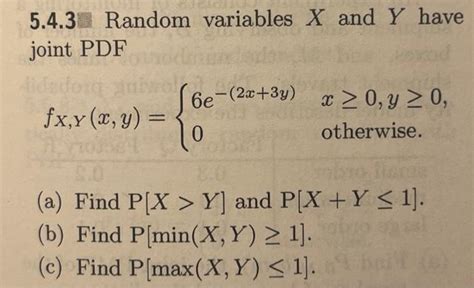 solved 5 4 3 random variables x and y have joint pdf fx y