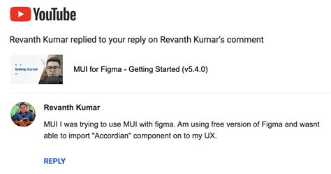 New Comment On Youtube By Revanth Kumar · Issue 139 · Muimui Design Kits · Github